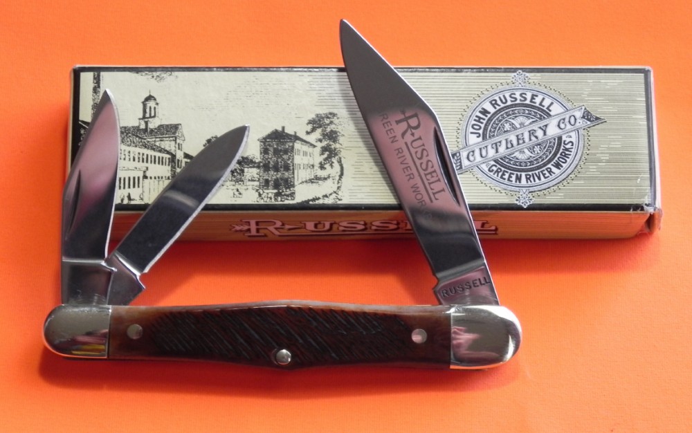 Russell (Green River Works) Whittler Pocket Knife w/ Brown Bone Handles ...