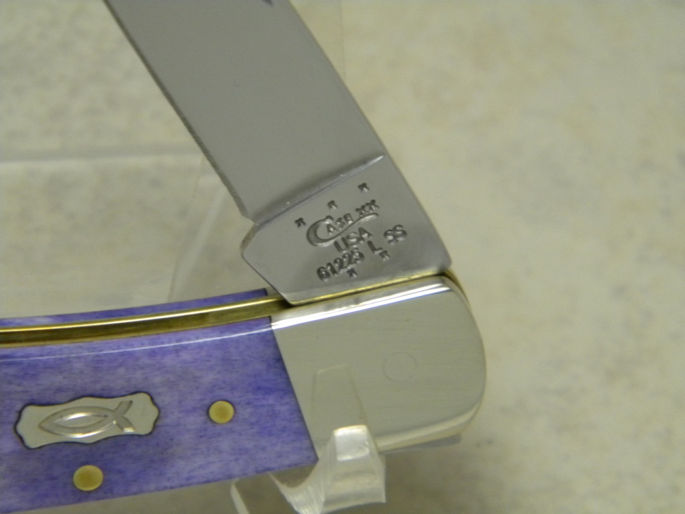 Case XX USA 2015 Purple Bone 61225 L SS Lockback Knife with Ichthys or ...