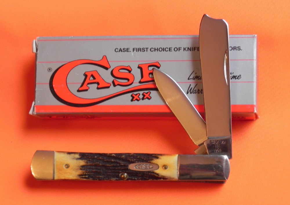 1989 Case xx Razor Pocket Knife with Great Stag Handles -Mdl# 52005 SS ...