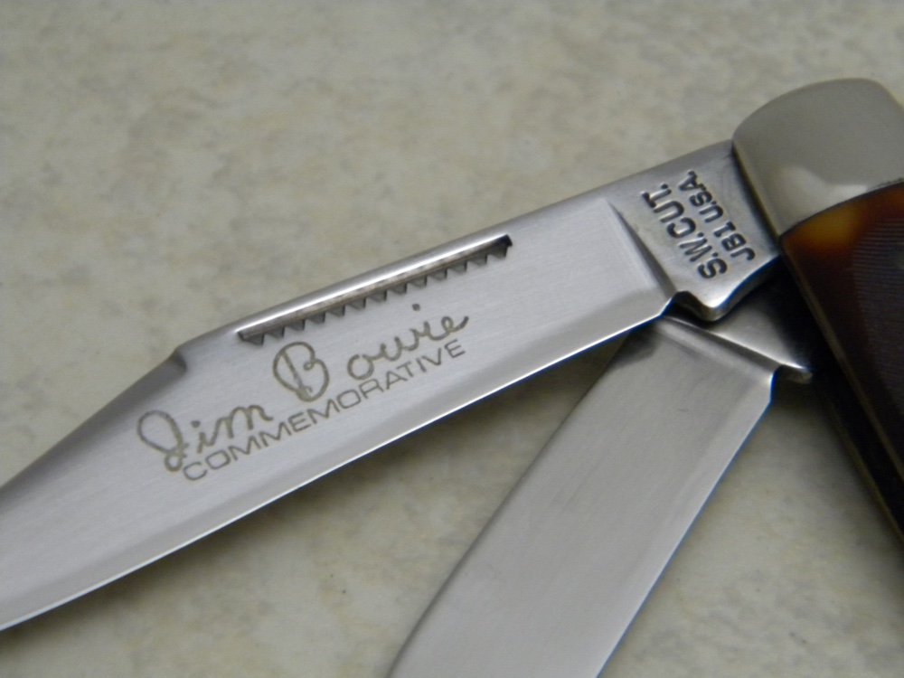 Schrade Walden S.W. Cut. JB1 USA Saw Cut Delrin Jim Bowie Commemorative ...