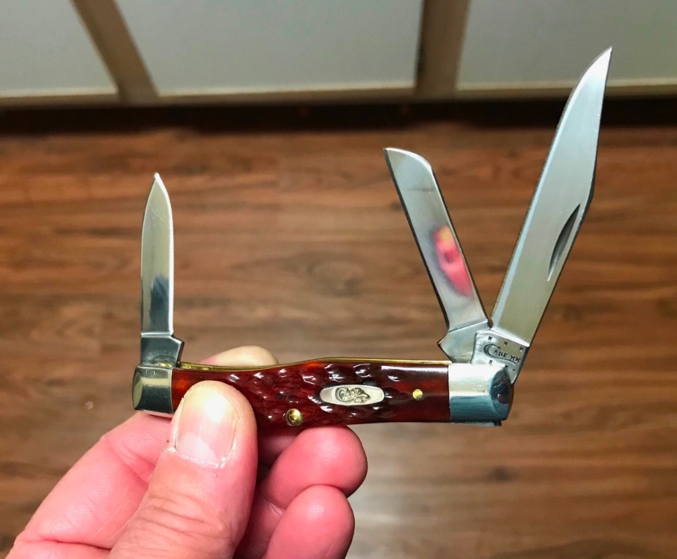 Case 63032 CV Chestnut Bone Stockman Knife
