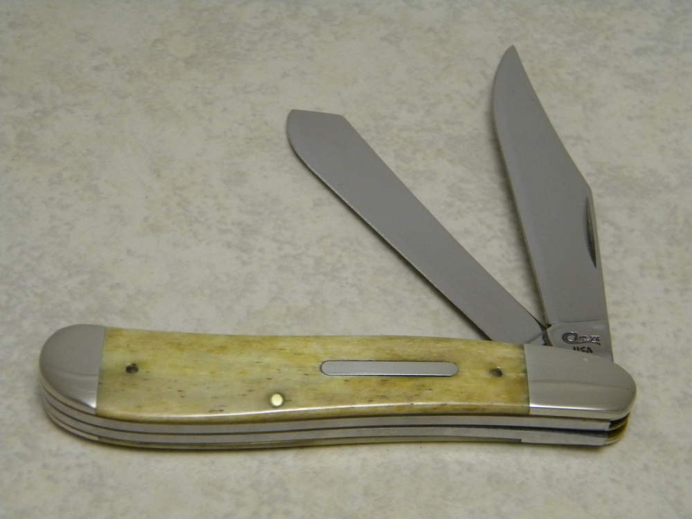 Case XX USA 5 Dot (1995) Smooth Bone 6240 SS Dogleg Trapper Knife