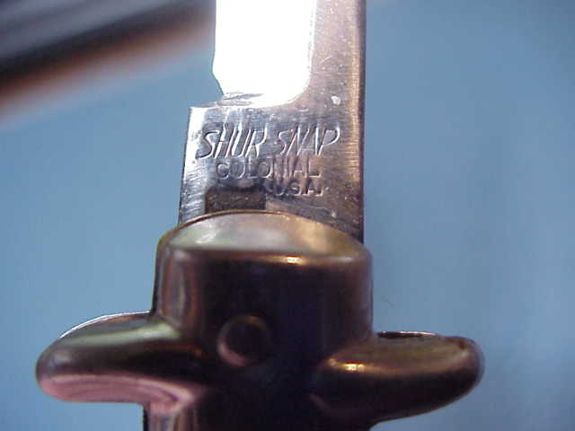 Vintage Colonial SHUR SNAP Yellow Bowtie switchblade knife