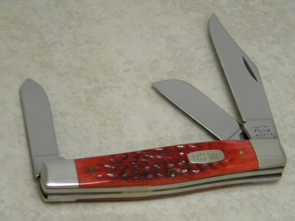 Case MM USA 2000 Old Red Bone 6375 SS Millennium Large 3 Blade Stockman ...