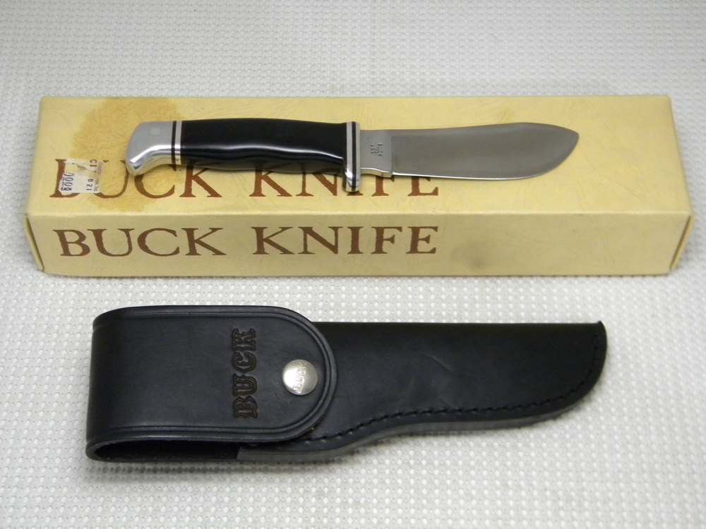 Buck 103 USA Black Skinner Fixed Blade Hunting Sheath Knife in Box c.1970's