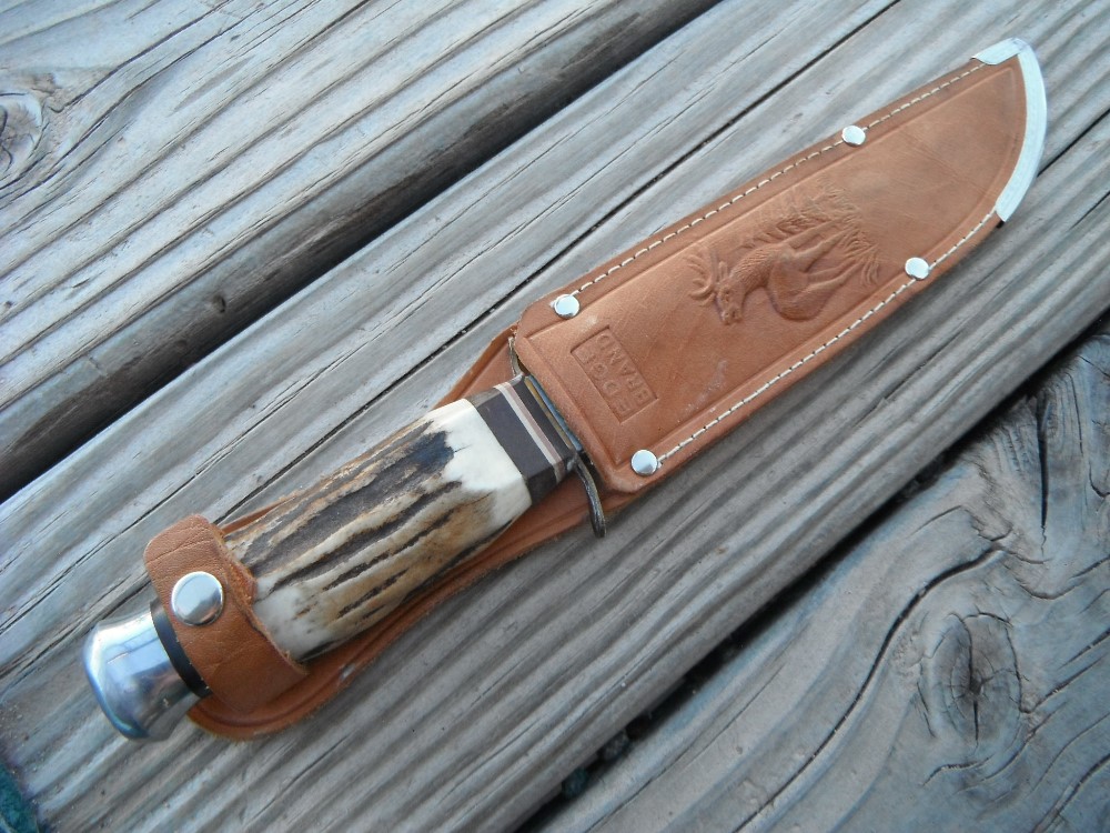 Edge Brand Solingen Germany Stag 473 Fixed Blade Sheath Knife
