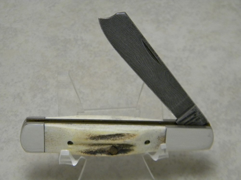 Parker Edwards Alabama, USA Stag Damascus One Arm Razor Knife