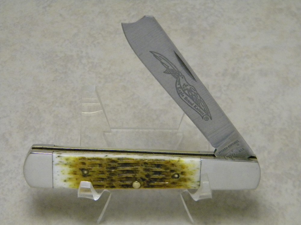 Parker Edwards Alabama USA Eagle Brand 928 Bone Damascus One Arm Razor ...