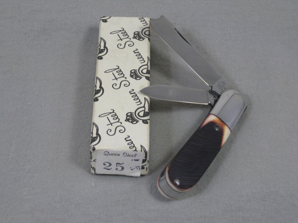 QUEEN STEEL #25 1995 ONE ARM RAZOR ALUMINUM BARLOW 2 BLADE KNIFE IN BOX