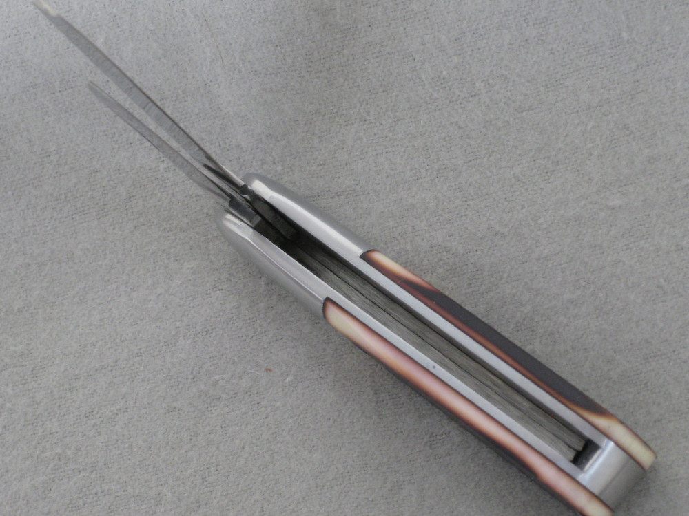 QUEEN STEEL #25 1995 ONE ARM RAZOR ALUMINUM BARLOW 2 BLADE KNIFE IN BOX