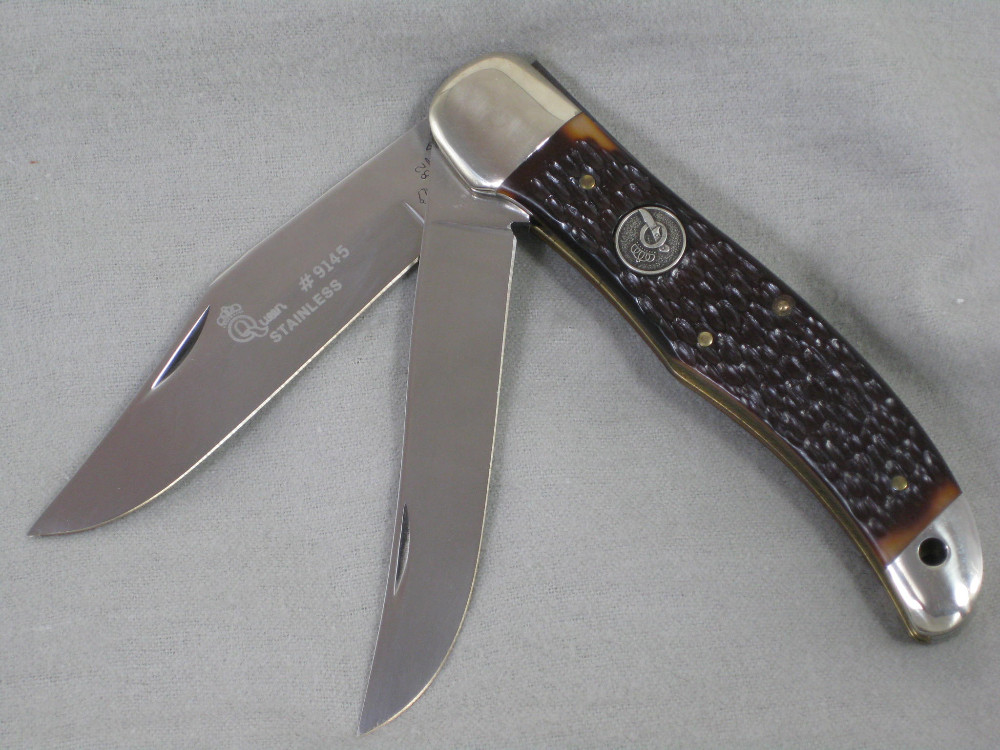 QUEEN STEEL #9145 2 BLADE HUNTER FOLDING KNIFE AND SHEATH