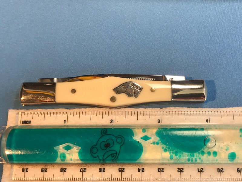 Queen USA #14 Rogers Bone "Q" Stainless Tang Stamp Peanut Knife - c ...