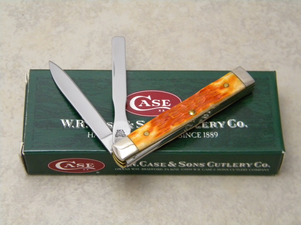 Case XX USA 2005 Sunset Orange Bone 6282 SP-SS Baby Doctors Knife in Box
