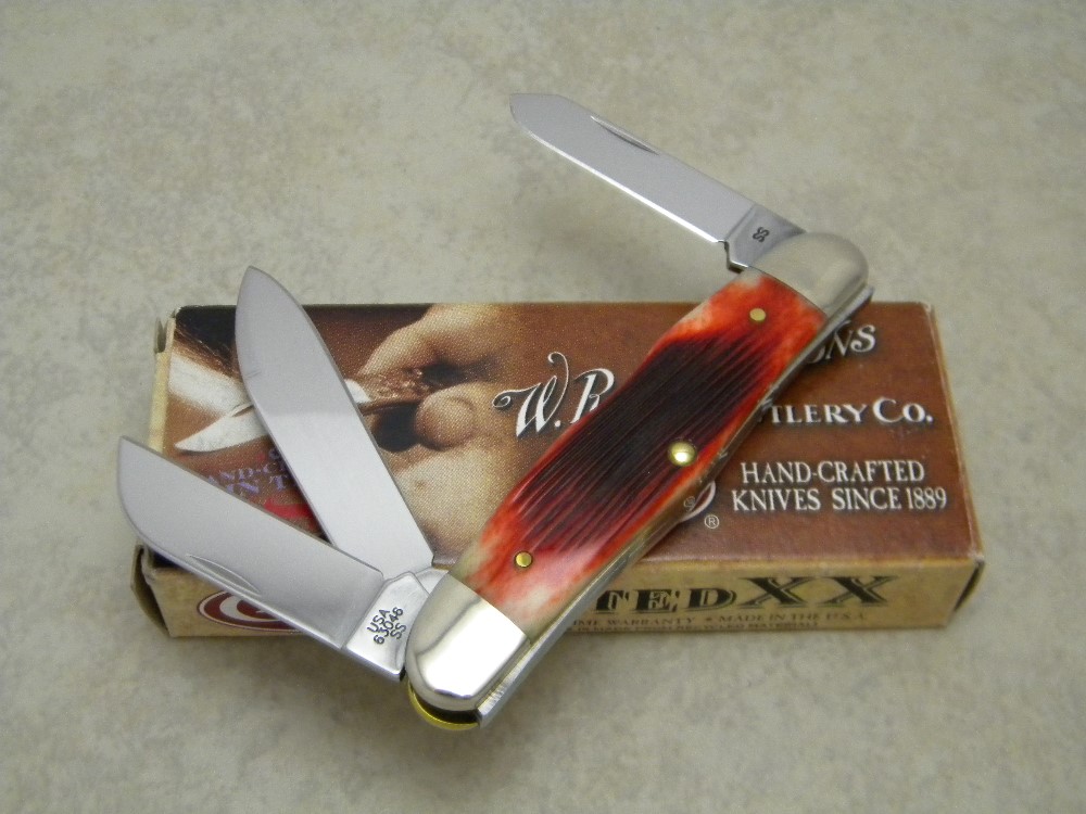 Case XX USA 2010 Tested Red Bone 63046 SS Humpback Stockman Knife in Box