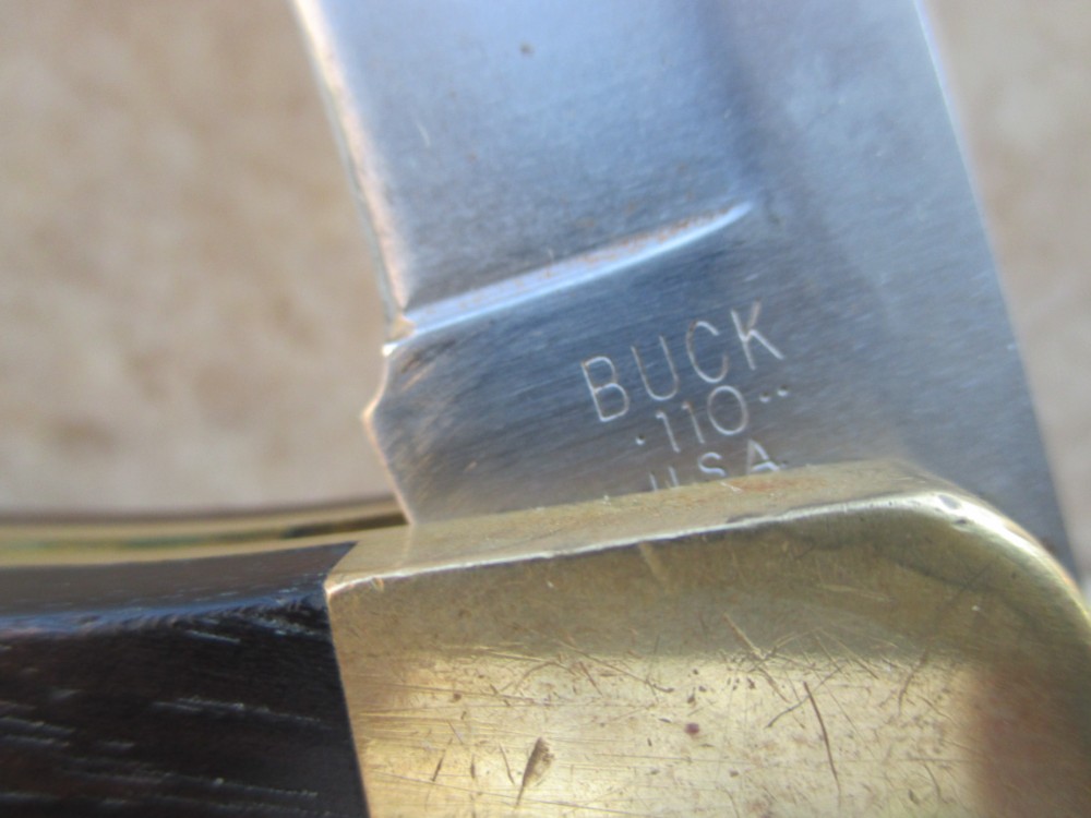 Buck 110 Lockback Hunter (three dot tang stamp)