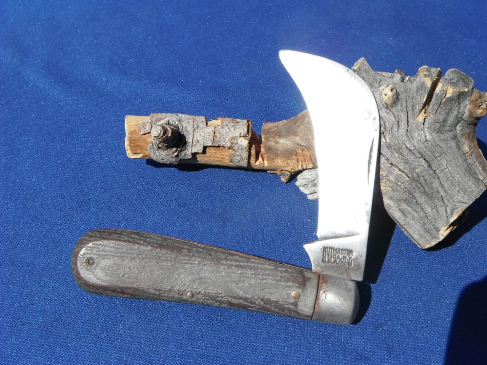 Vintage KUTMASTER Hawkbill Pocket Knife - - Brass Liner Lock MADE IN ...