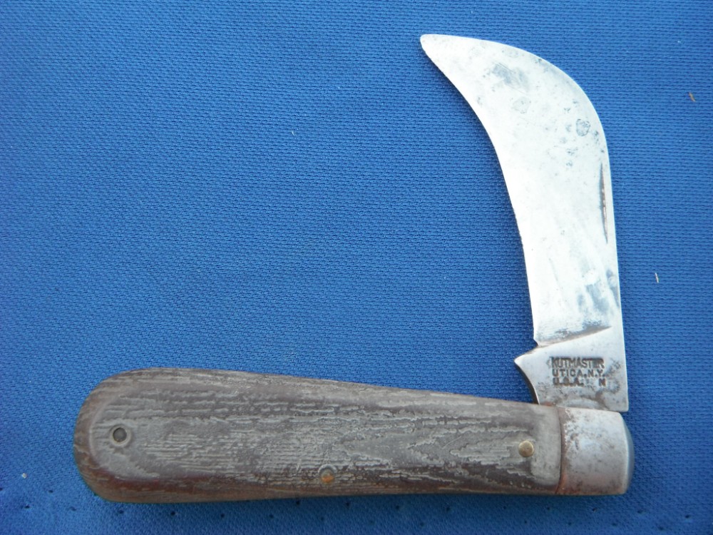 Vintage KUTMASTER Hawkbill Pocket Knife - - Brass Liner Lock MADE IN ...