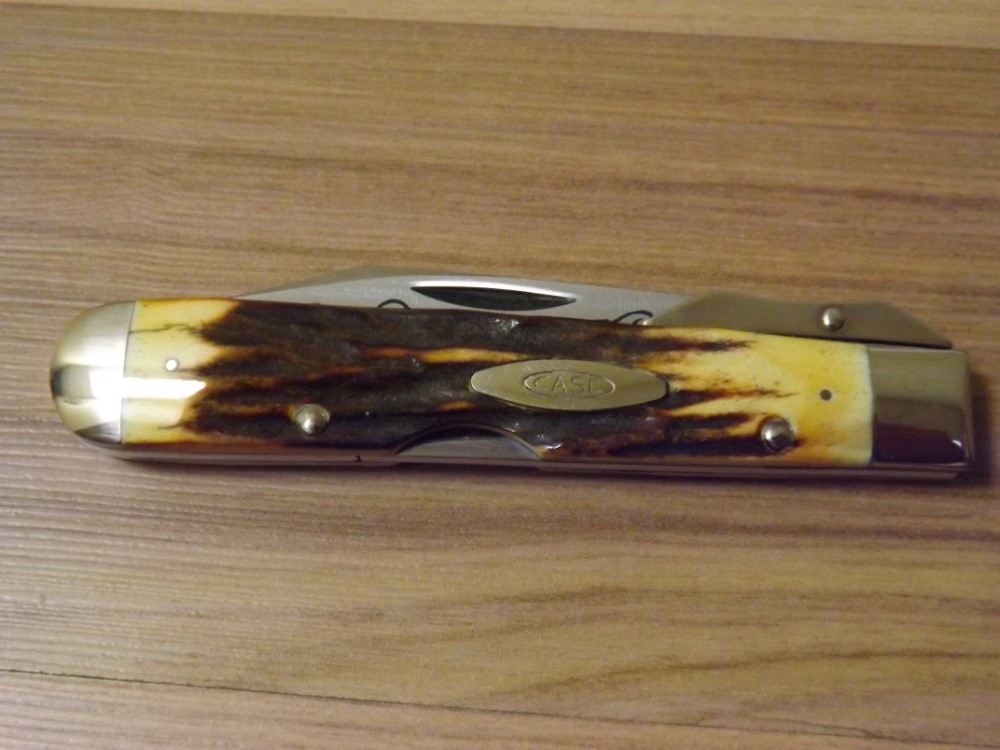 Case 1977 BLue Scroll Stag Set (8 Knives)