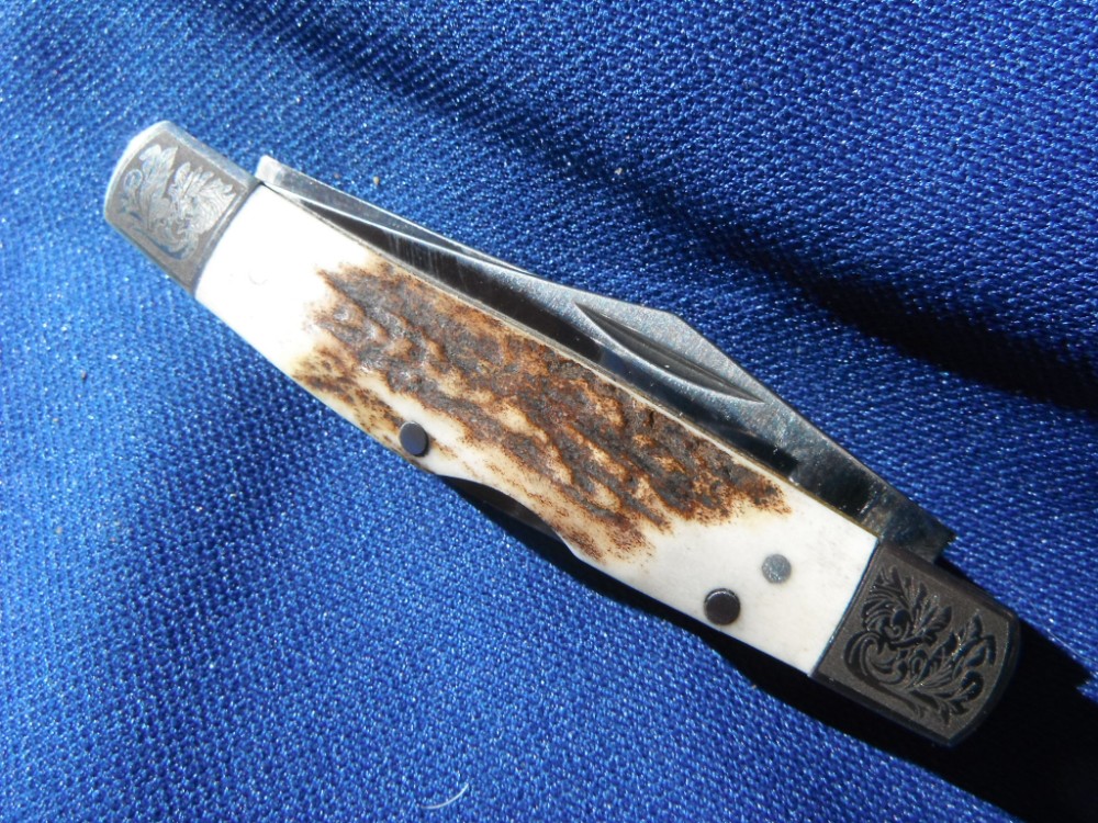 NOS/NIB Discontinue Gerber 22-01035 3-Blade Stag Stockman Fine Edge ...