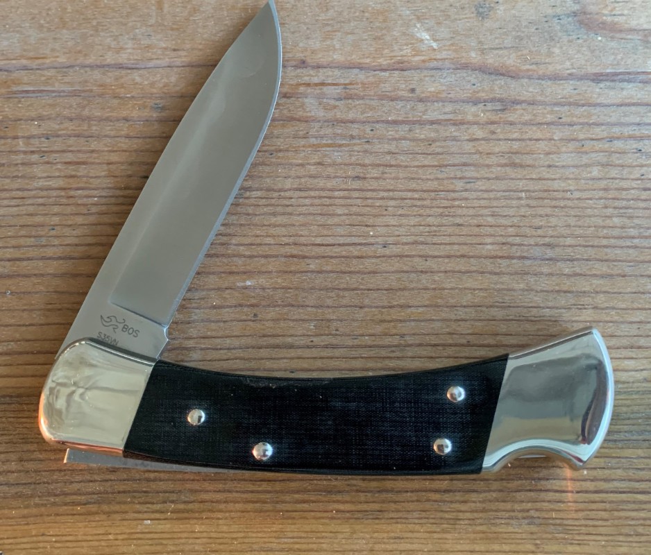 BUCK 110 ULTIMATE HUNTER KNIFE, Drop Point Blade, S35VN, Black Micarta ...