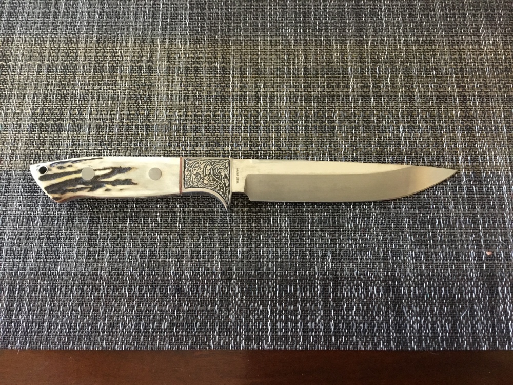 Rock Creek Hanwei HWS -1K fixed blade knife great stag and engraved ...