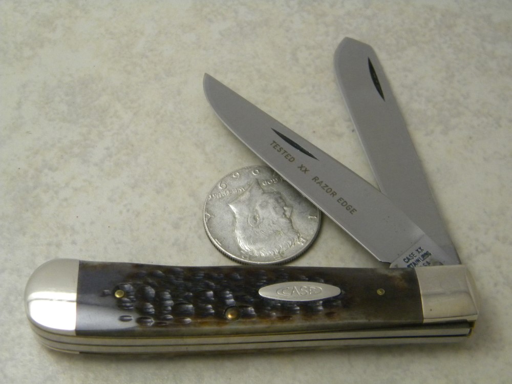 Case XX USA Bone 6254 SS 1 Dot Tested XX Razor Edge Pretty Bone Trapper ...
