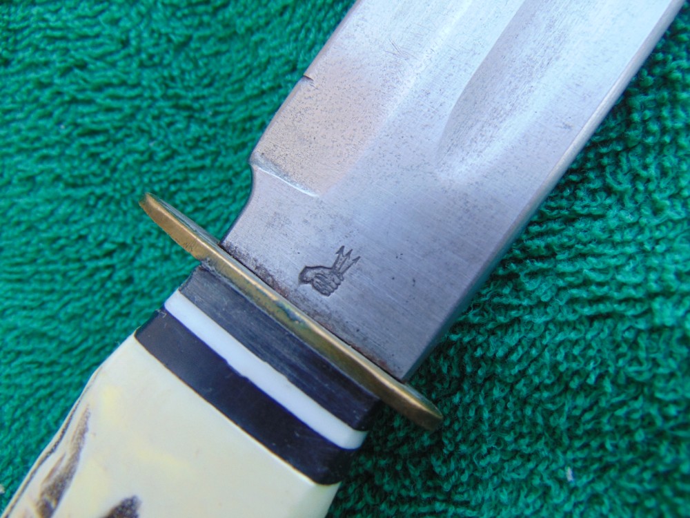 Vintage Voos, Schlieper - Fist w/3 Arrows Logo 6" Fixed Blade Knife w ...