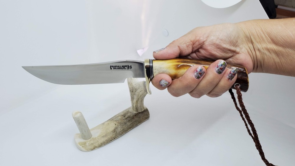 Randall Knife Stag Hunter #3-6 SS/ Aluminum & Black Spacers/Compass ...