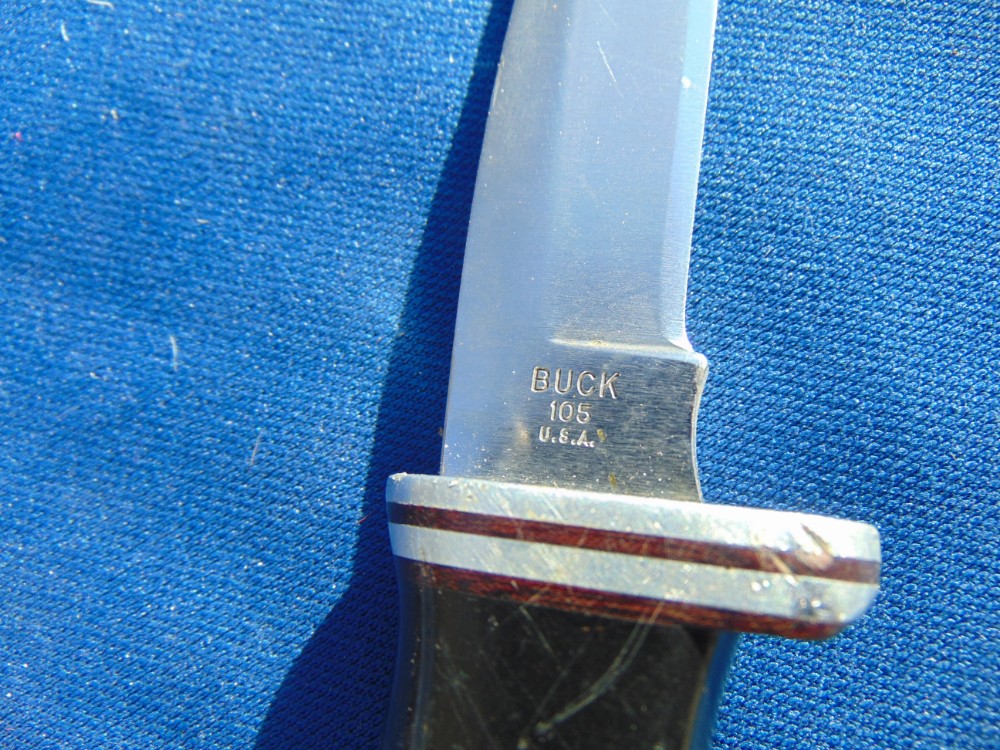 Vintage Buck USA 105 Fixed Blade Knife W/ Original Buck Sheath. Tang ...