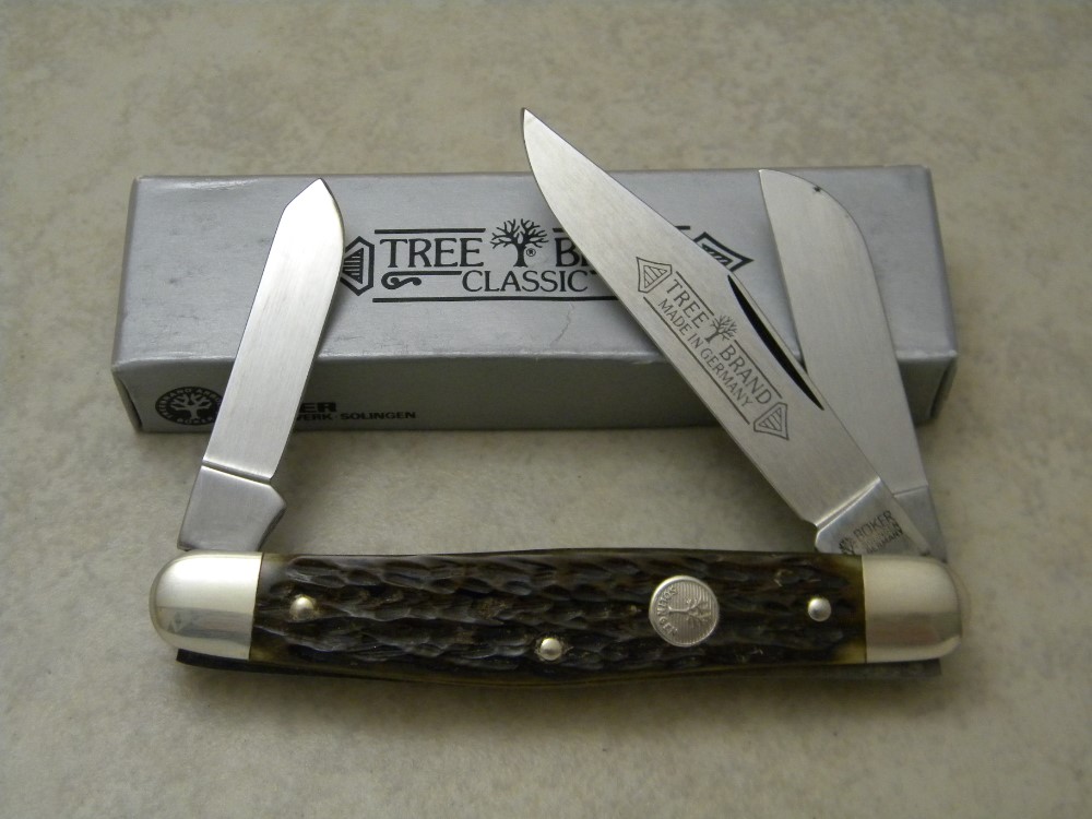 Boker Tree Brand Solingen, Germany 8573 Bone Stockman Knife in Box