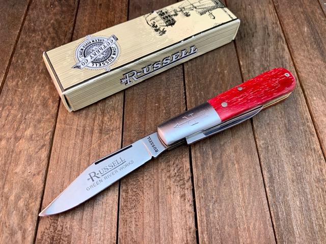 Russell Green River Works (by Boker) 2 Blade Barlow Red Smooth Bone ...