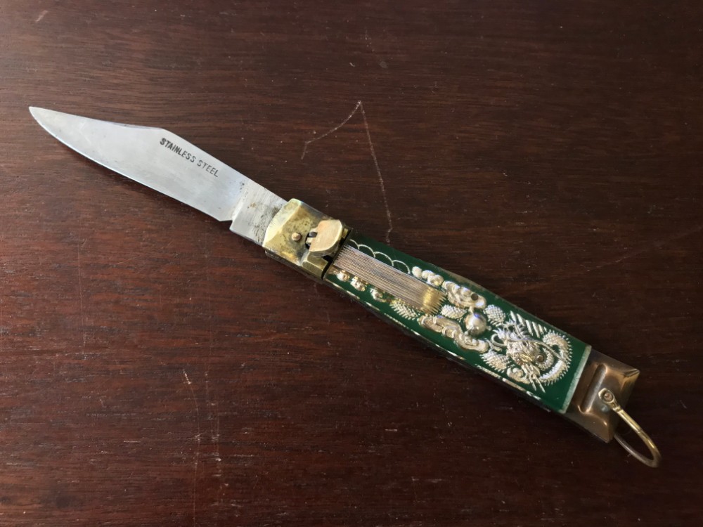 Vintage Japanese Lever Lock with Bail, Marked Stainless Steel on Blade ...
