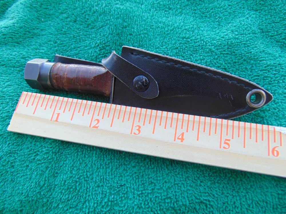 Miniature Ka-Bar style fixed blade "Fighting Knife" with sheath Made in ...
