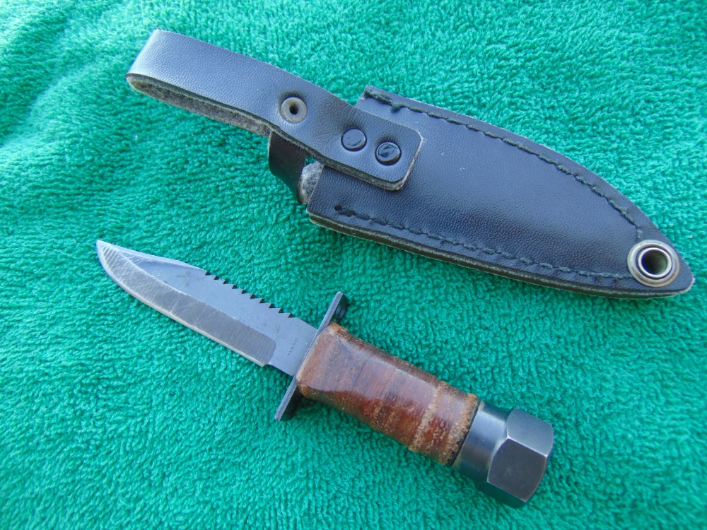 Miniature Ka-Bar style fixed blade "Fighting Knife" with sheath Made in ...