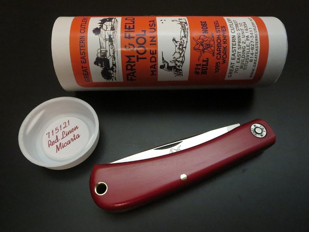 Great Eastern Cutlery #71 Bullnose Sodbuster Red Linen Micarta GEC 715121