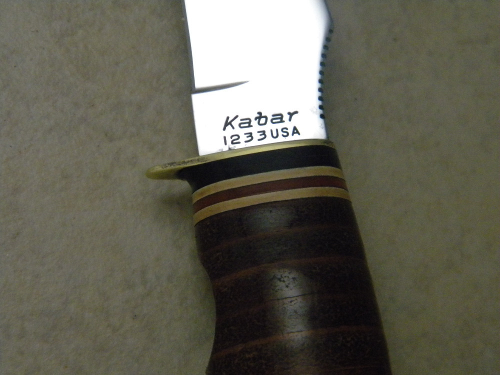 Ka-Bar USA 1233 Stacked Leather Fixed Blade Sheath Knife