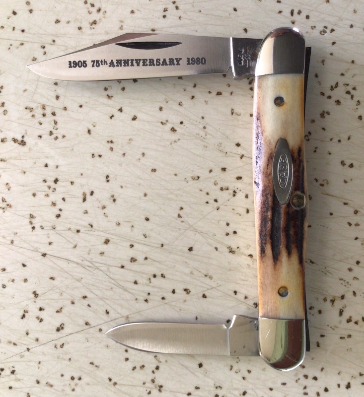 VINTAGE STAG CASE XX 5208 1980 75th ANNIVERSARY HALF WHITTLER POCKET ...