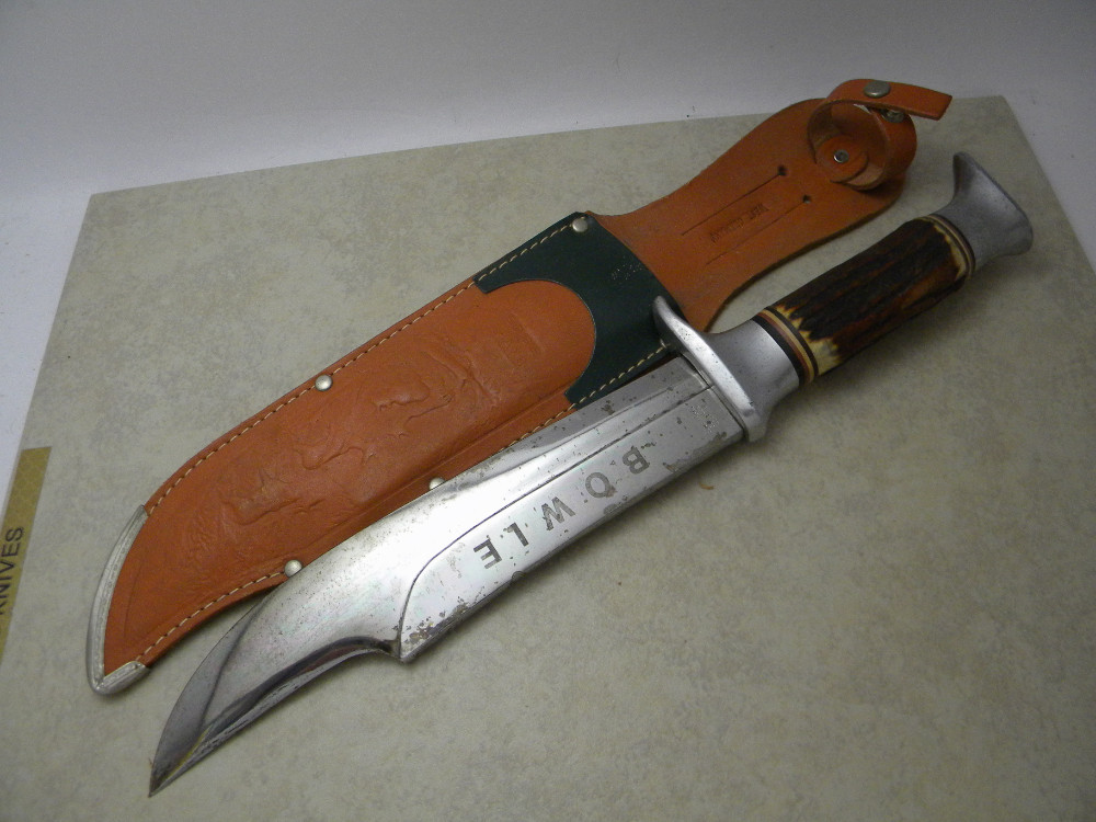Edge Brand Solingen Germany #469 Stag Bowie Sheath Knife
