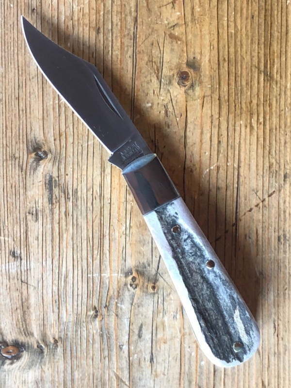 A Wright & Son Traditional Barlow Knife with Stag Scales and Clip Blade