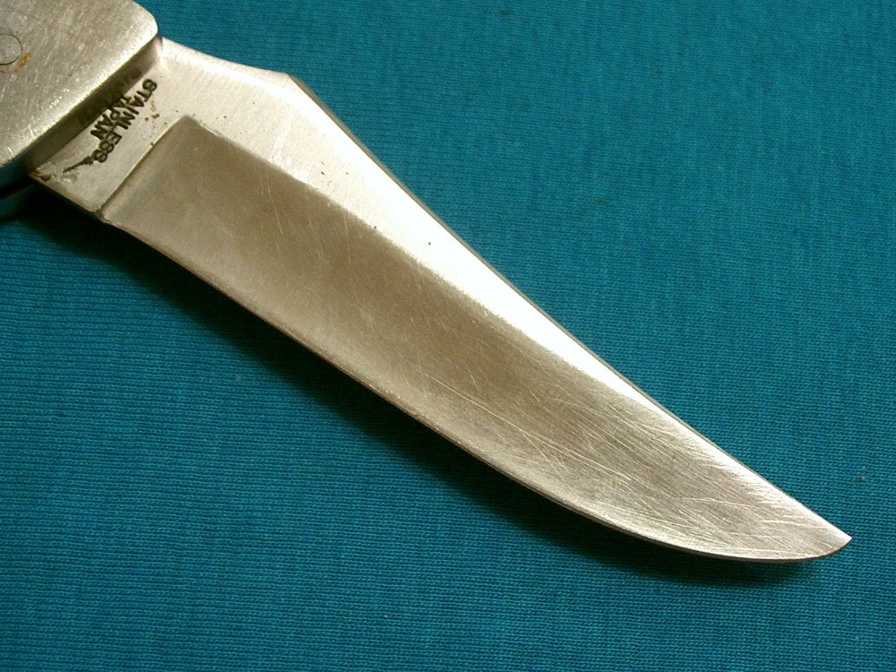VINTAGE SHARP 300 JAPAN BAREHEAD LOCKBACK FOLDING HUNTER POCKET KNIFE ...