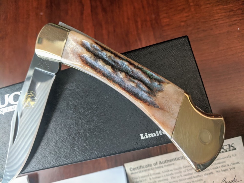 Buck 110 USA, Alaskan Guide Series SAMBAR STAG knife. S30V steel *Mint ...