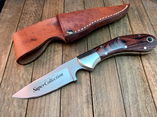 Master Hattori FIxed Blade Hunting Knife With Sheath Wood Handles Seki Made
