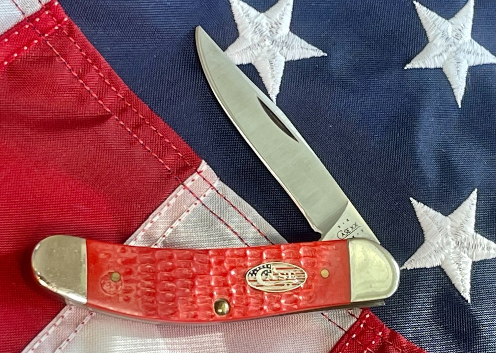 Case xx 2002 Tony Bose Single Blade Sowbelly Knife w/ Red, White & Blue ...