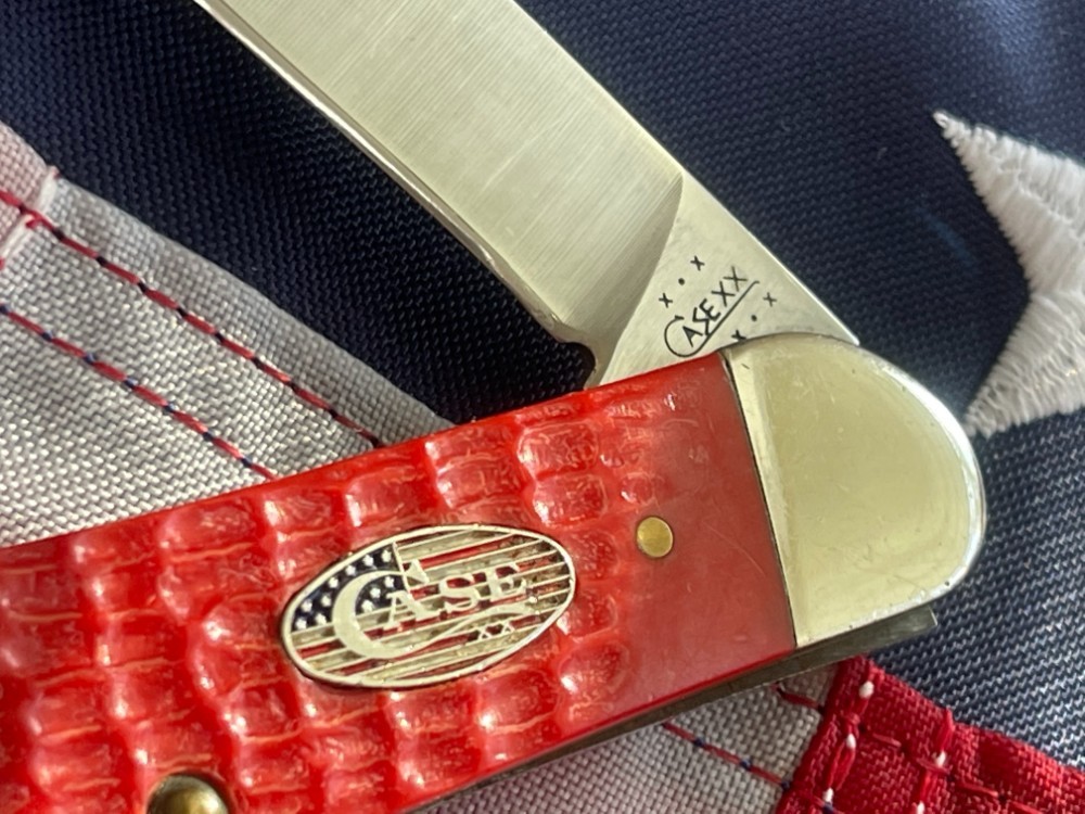 Case xx 2002 Tony Bose Single Blade Sowbelly Knife w/ Red, White & Blue ...