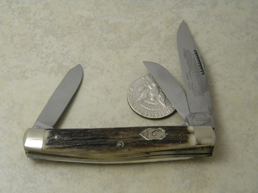 Buck Creek Solingen Germany "Rattler" Bone Stockman Knife