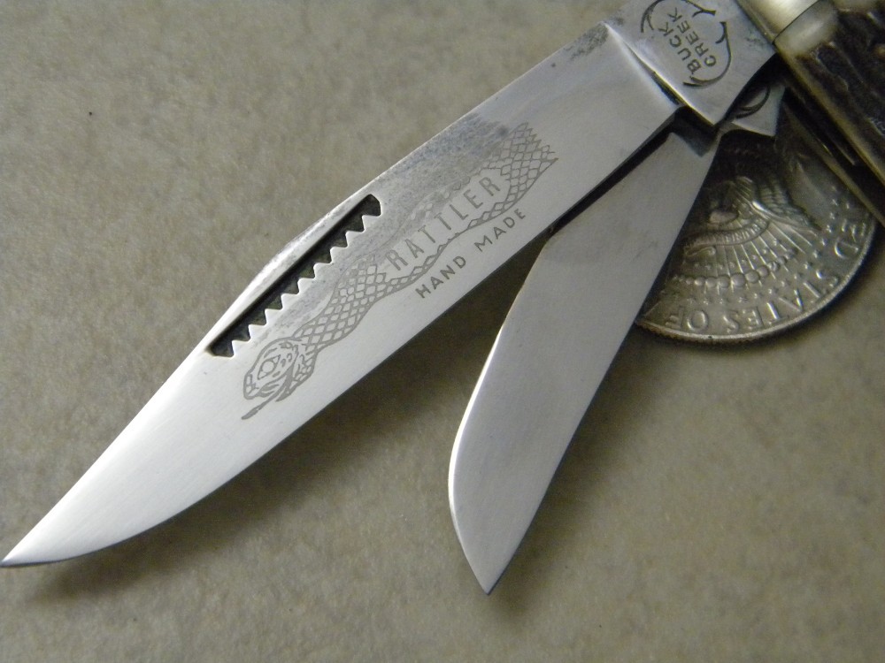 Buck Creek Solingen Germany "Rattler" Bone Stockman Knife