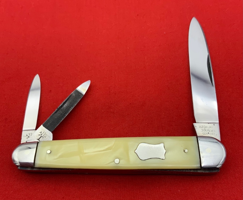 Vintage H BOKER & CO Splitback Whittler Folding Pocket Knife 1891-1944 Salesman’s Sample MINT