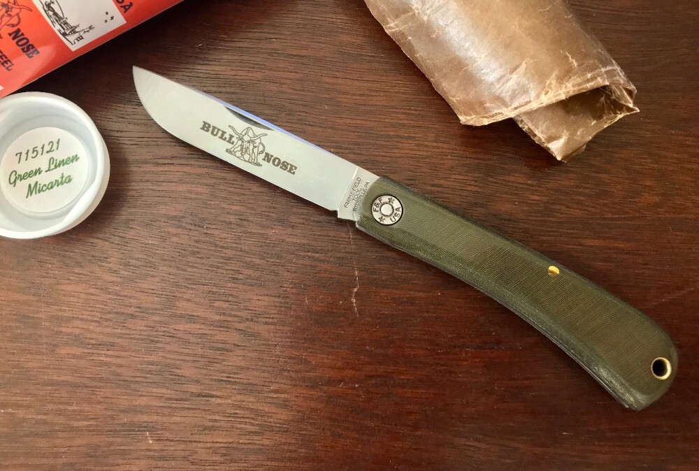 Great Eastern Cutlery Farm & Field 715121 Bullnose, Green Linen Micarta ...
