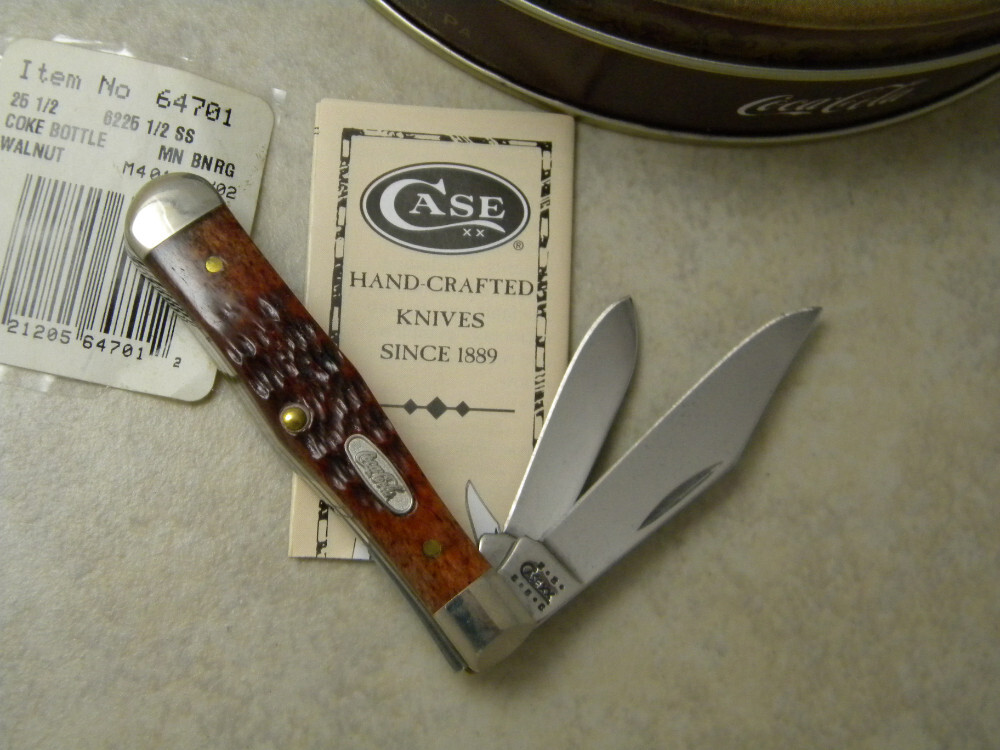 Case XX USA 9 Dot Bone 6225 1/2 SS Coca Cola Tiny Coke Bottle Knife New ...