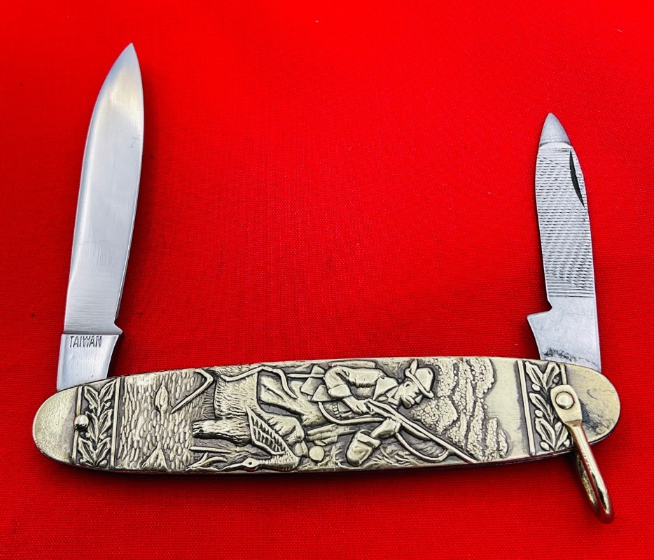 Vintage **MINT** ARNEX STAINLESS 2-Blade Brass Figural Shadow Pen ...